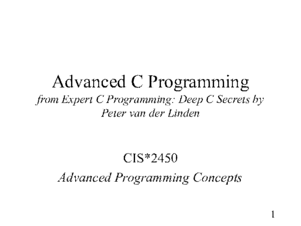 (PPT) Advanced c programming