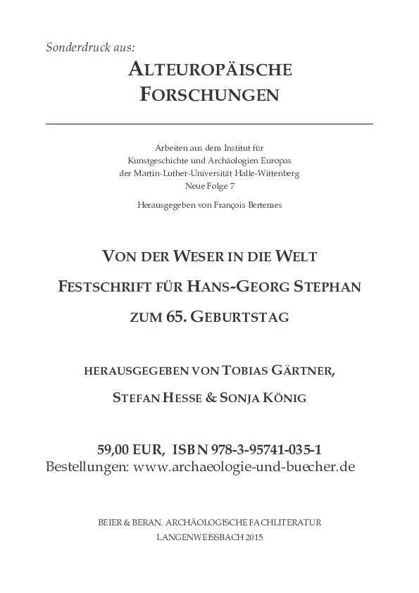 (PDF) VON DER WESER IN DIE WELT FESTSCHRIFT FÜR HANS-GEORG STEPHAN ZUM ...