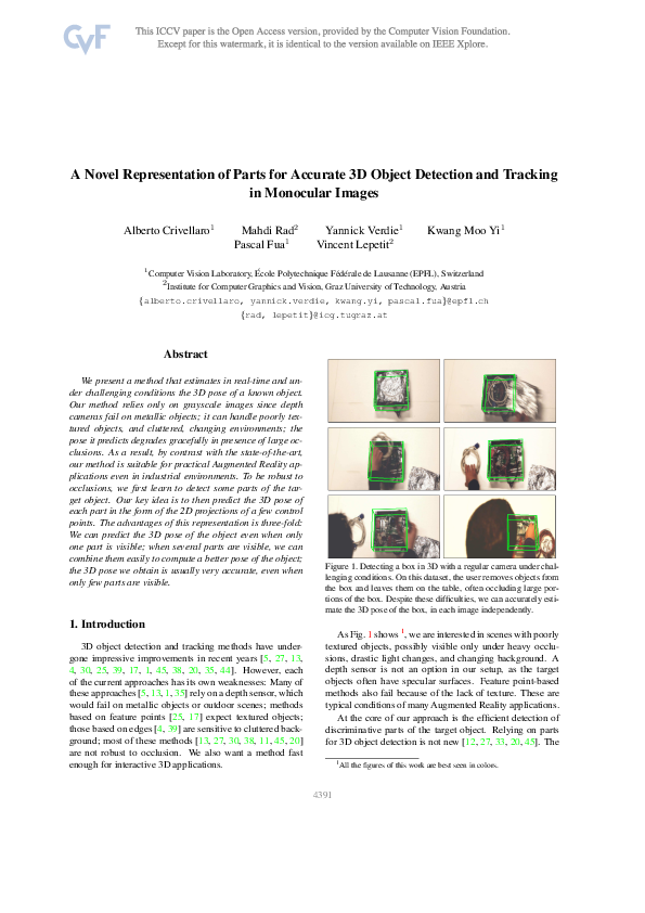 Pdf A Novel Representation Of Parts For Accurate 3d Object Detection And Tracking In Monocular