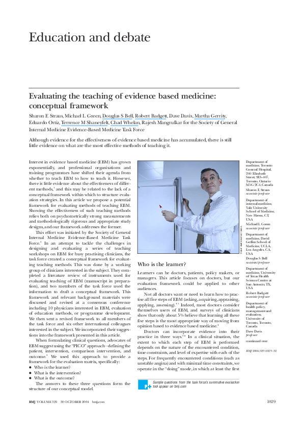 (PDF) Evaluating the teaching of evidence based medicine: conceptual ...