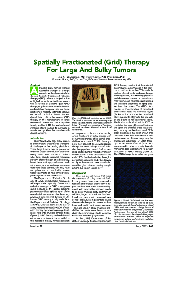(PDF) Spatially fractionated (GRID) therapy for large and bulky tumors