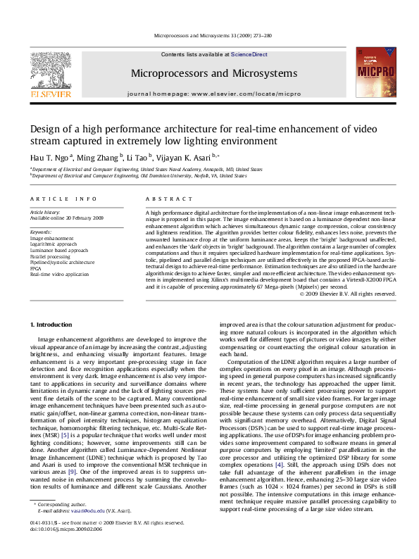 Pdf Design Of A High Performance Architecture For Real Time