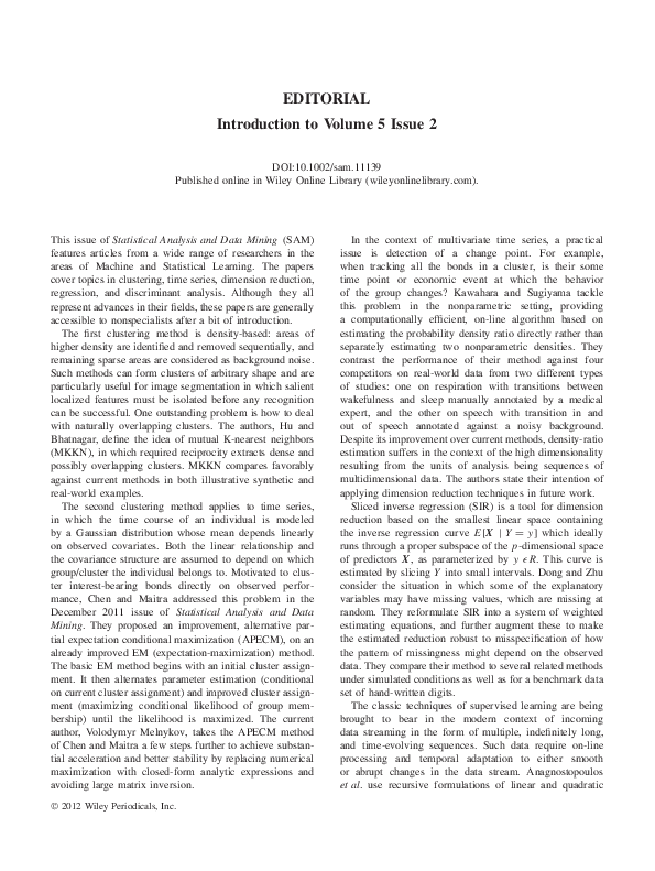 (PDF) Introduction to Volume 5 Issue 2