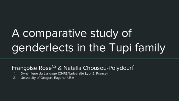 (PDF) A comparative study of genderlects in the Tupi family