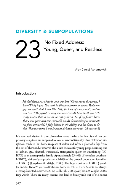 (PDF) No Fixed Address: Young, Queer, and Restless
