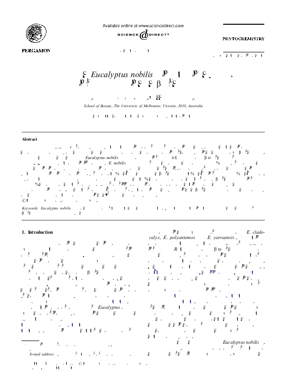 (PDF) Cyanogenic Eucalyptus nobilis is polymorphic for both prunasin ...