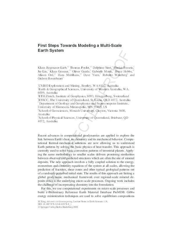 (PDF) First Steps Towards Modeling a Multi-Scale Earth System