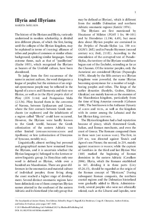 (PDF) Illyria and Illyrians