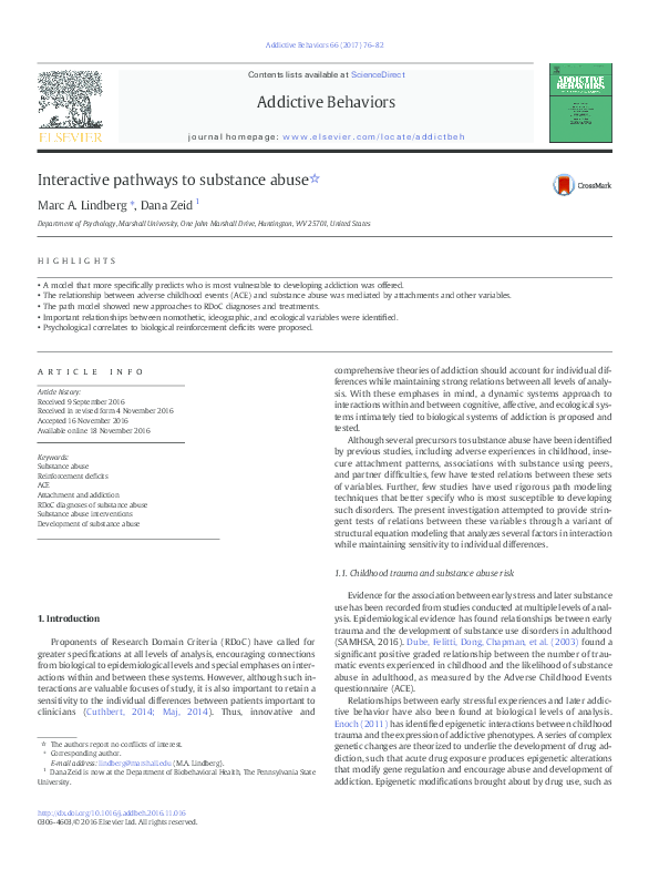 (PDF) Interactive pathways to substance abuse