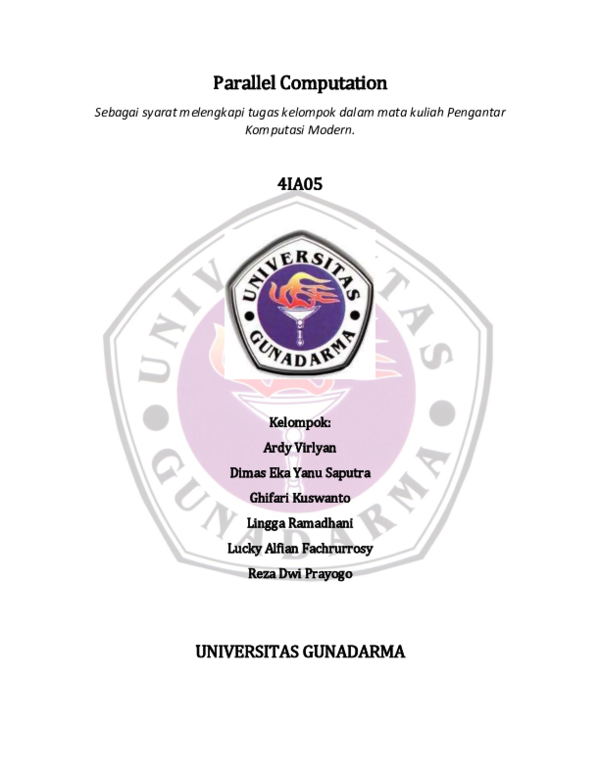 (PDF) Parallel Computing