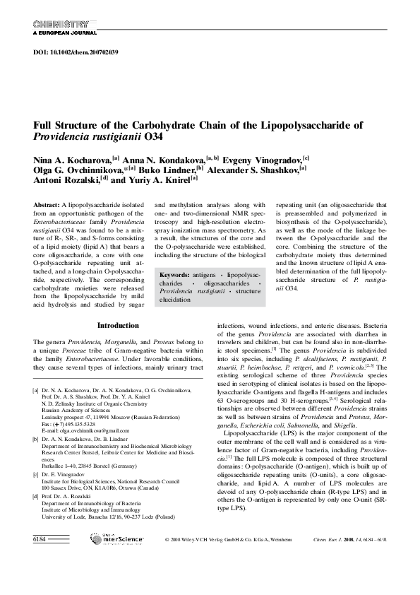 (PDF) Full Structure of the Carbohydrate Chain of the ...