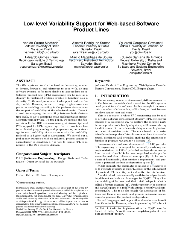 Pdf Low Level Variability Support For Web Based Software Product Lines