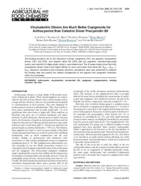 (PDF) Vinylcatechin Dimers Are Much Better Copigments for Anthocyanins ...