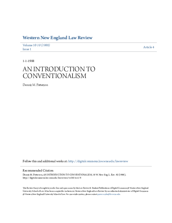 (PDF) An Introduction to Conventionalism