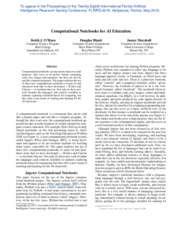 Pdf Computational Notebooks For Ai Education
