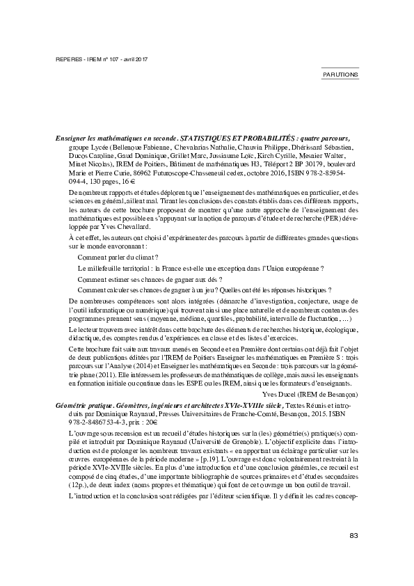 (PDF) Dominique RAYNAUD (ed.), Géométrie pratique. Géomètres ...