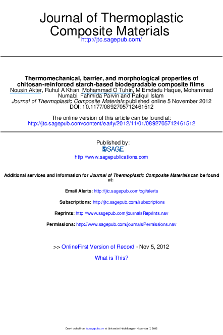 (PDF) Thermomechanical, barrier, and morphological properties of ...