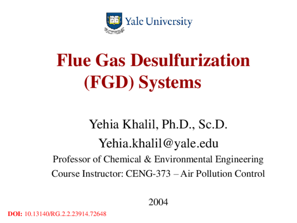 (PDF) Flue Gas Desulfurization (FGD) Systems