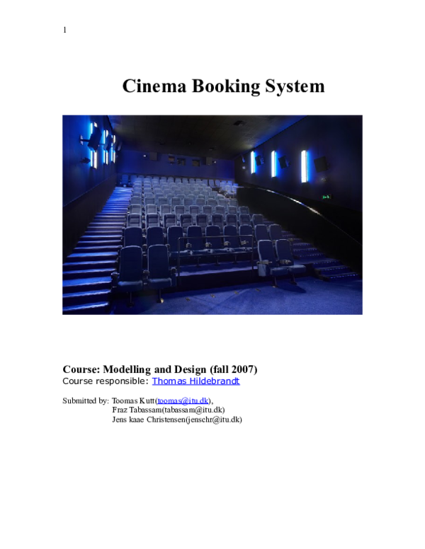 (DOC) Cinema Booking system final sample