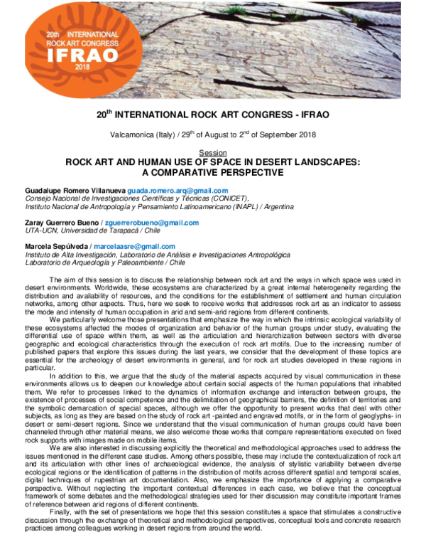 (PDF) IFRAO 2018 SESSION - Rock art and human use of space in desert ...