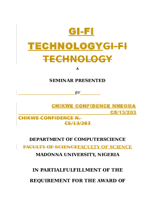 (DOC) GI-FI TECHNOLOGY SEMINAR PRESENTED