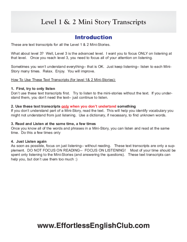 (PDF) Mini story transcripts(1)