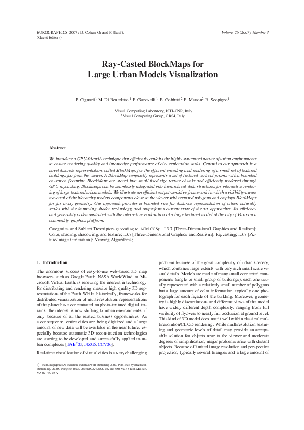 (PDF) Ray-Casted BlockMaps for Large Urban Models Visualization