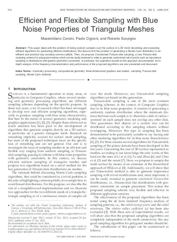 (PDF) Efficient and Flexible Sampling with Blue Noise Properties of ...