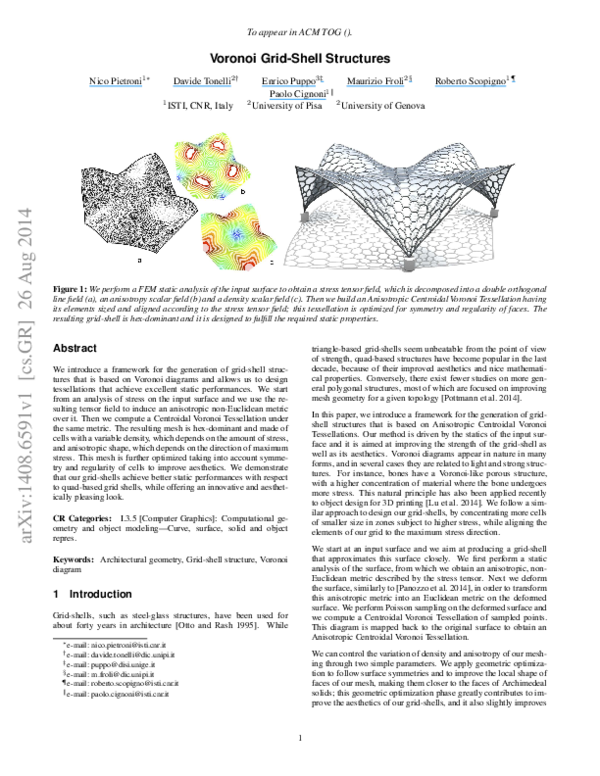(PDF) Voronoi Grid-Shell Structures
