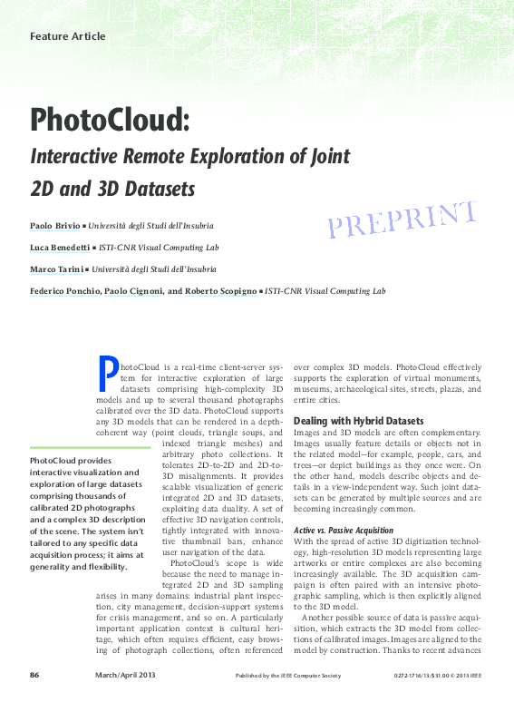 (PDF) PhotoCloud: interactive remote exploration of large 2D-3D datasets