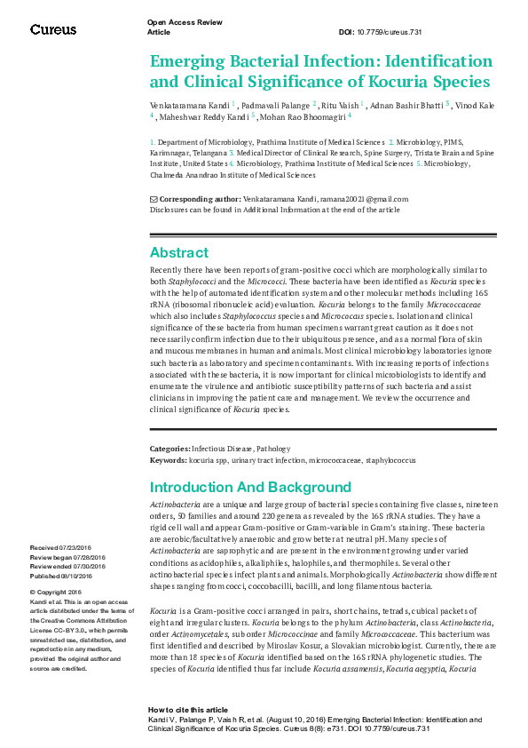 (PDF) Emerging Bacterial Infection: Identification and Clinical ...