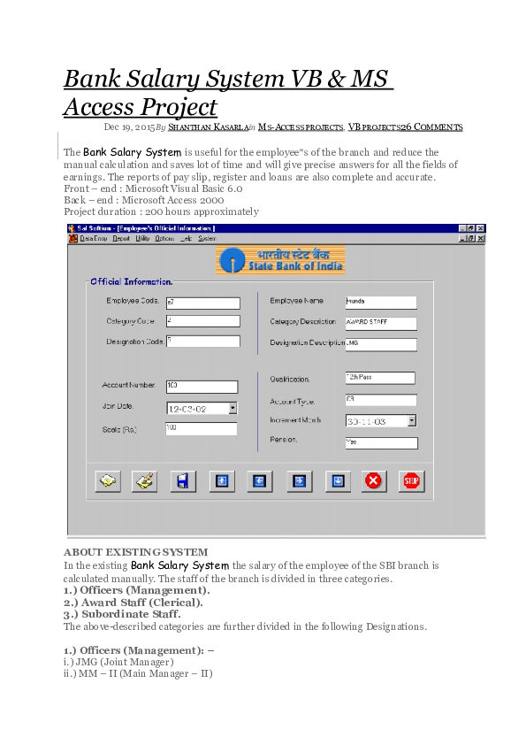 (DOC) Bank Salary System VB