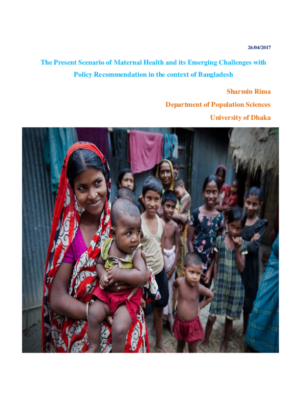 (PDF) The Present Scenario of Maternal Health and its Emerging ...