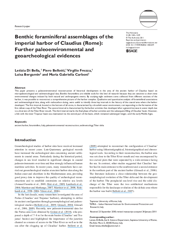 (PDF) Benthic foraminiferal assemblages of the imperial harbor of ...