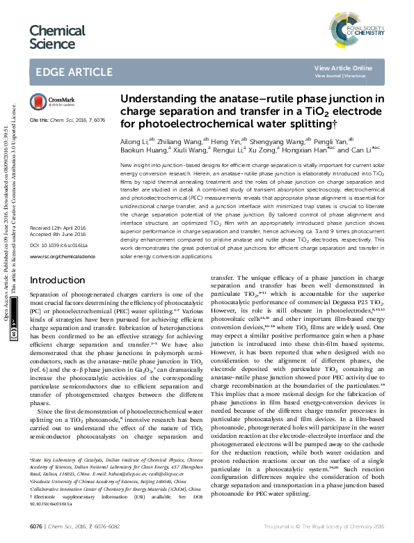 (PDF) Understanding the anatase–rutile phase junction in charge ...