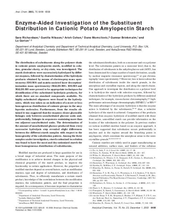(PDF) Enzyme-Aided Investigation of the Substituent Distribution in ...