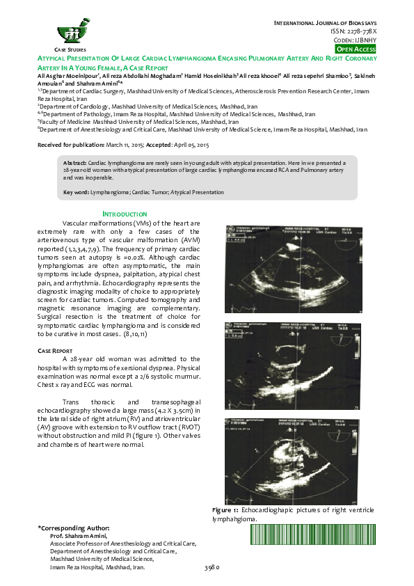 (PDF) A typical presentation of large cardiac lymphangioma encasing ...