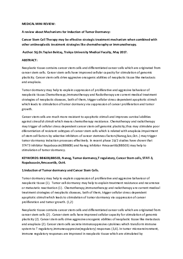 (PDF) Tuning Cancer Fate: Tumor Microenvironment's Role in Cancer Stem ...