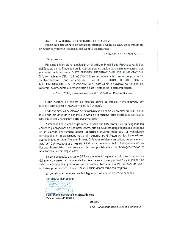 (DOC) CARTA COMUNICACION SUBROGACION QUIRINAL | Ainhoa Ferrero ...