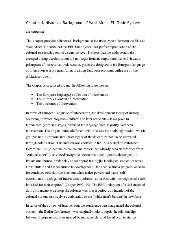 (DOC) Chapter 4. Historical Background of West Africa-EU Trade ...