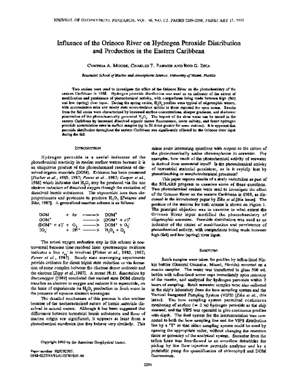 (PDF) Influence of the Orinoco River on hydrogen peroxide distribution ...