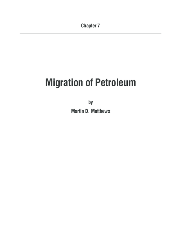 (PDF) Migration of Petroleum