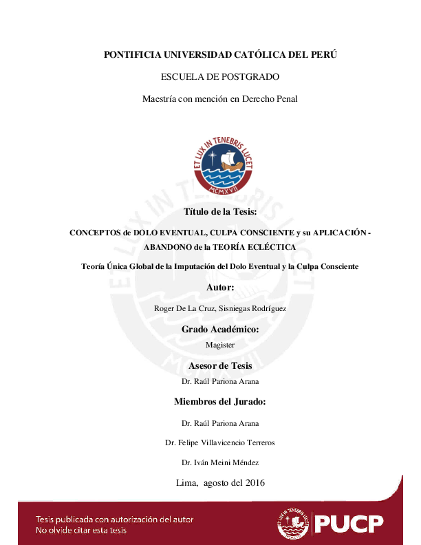 (PDF) CONCEPTOS DE DOLO EVENTUAL, CULPA CONSCIENTE Y SU APLICACIÓN ...