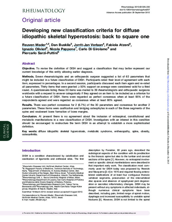 (PDF) Developing new classification criteria for diffuse idiopathic ...