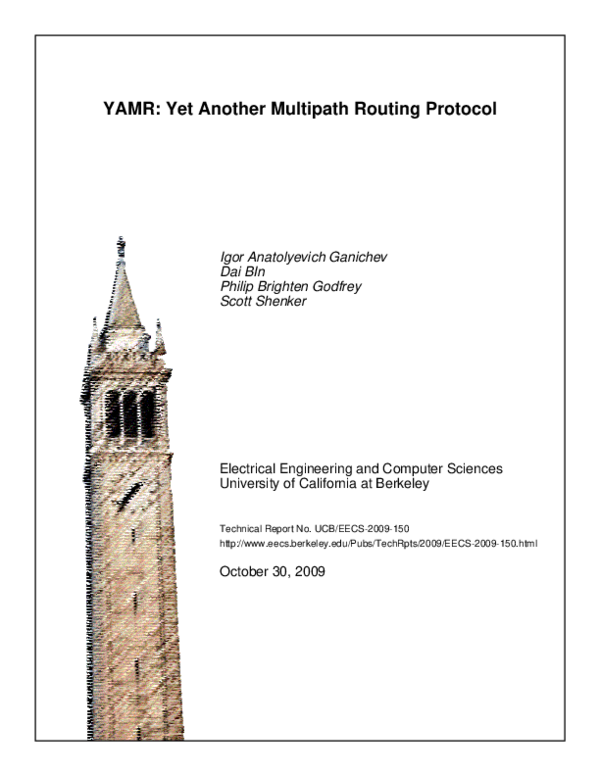 (PDF) YAMR: Yet Another Multipath Routing Protocol