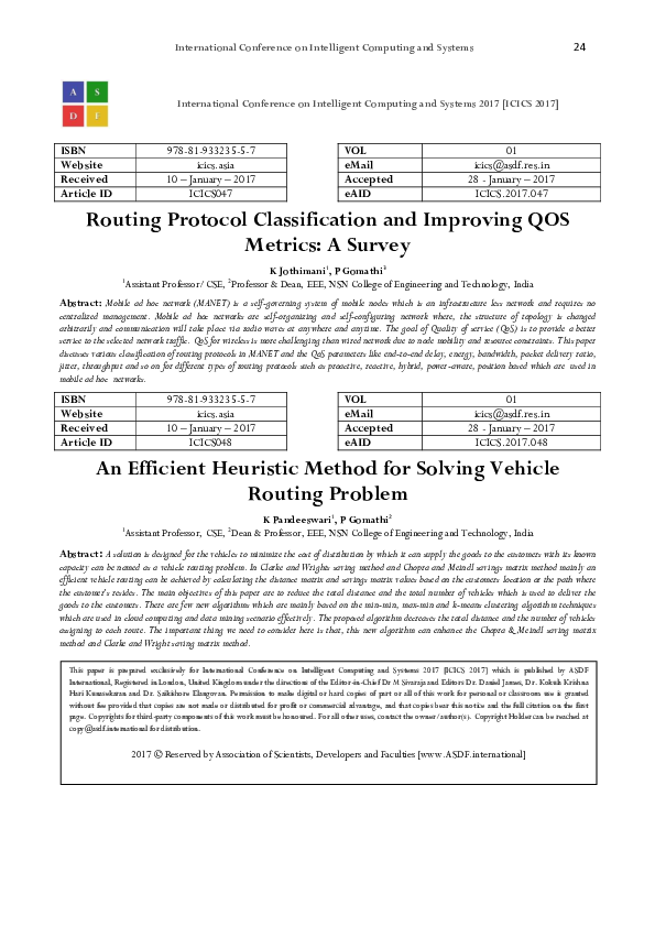 (PDF) Routing Protocol Classification and Improving QOS Metrics: A Survey