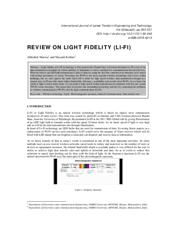 (PDF) REVIEW ON LIGHT FIDELITY (LI-FI