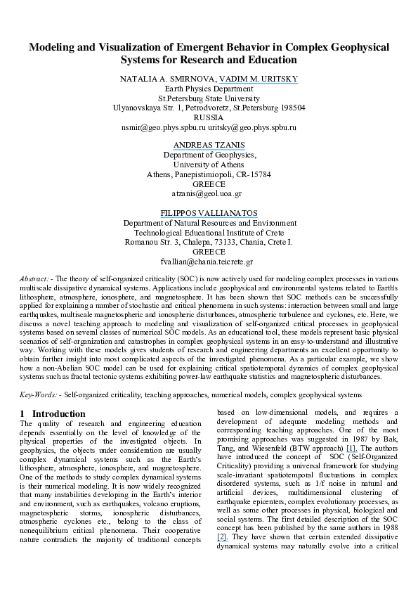 (PDF) Modeling and Visualization of Emergent Behavior in Complex ...