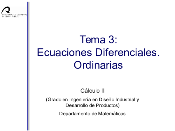 (PPT) Tema 3. Ecuaciones diferenciales ordinarias