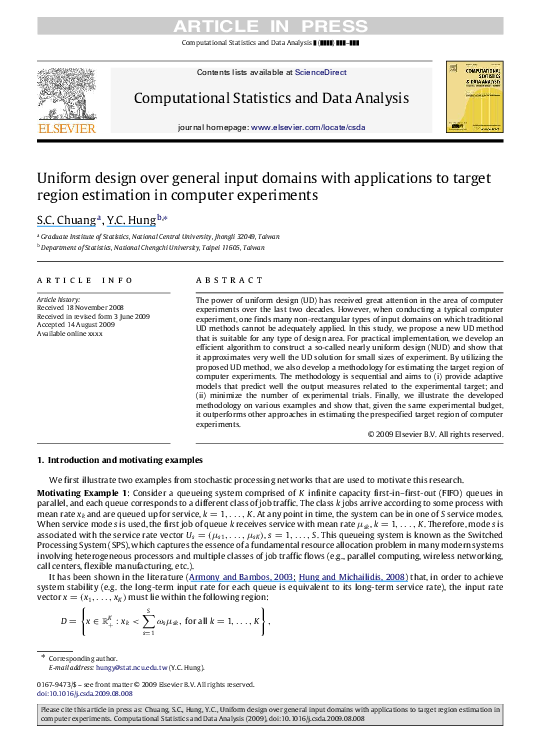 (PDF) Uniform design over general input domains with applications to target region estimation in ...